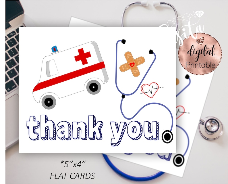 EMT Appreciation Thank You Printable Cardsparamedic - Etsy