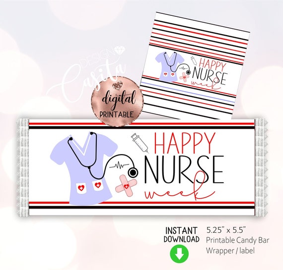 Nurse Week Printable Candy Bar Wrapperrn Thank Youmedical - Etsy