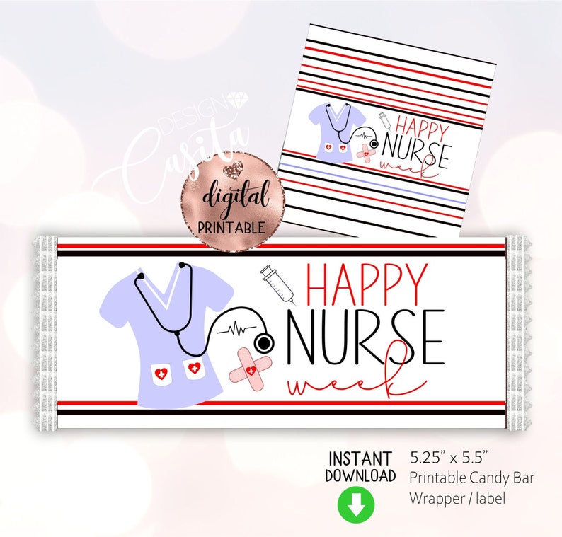 Nurse Week Printable Candy Bar Wrapperrn Thank Youmedical - Etsy