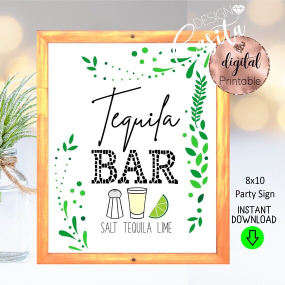 Tequila Bar 8x10 Printable Party Signfiesta Alcohol | Etsy