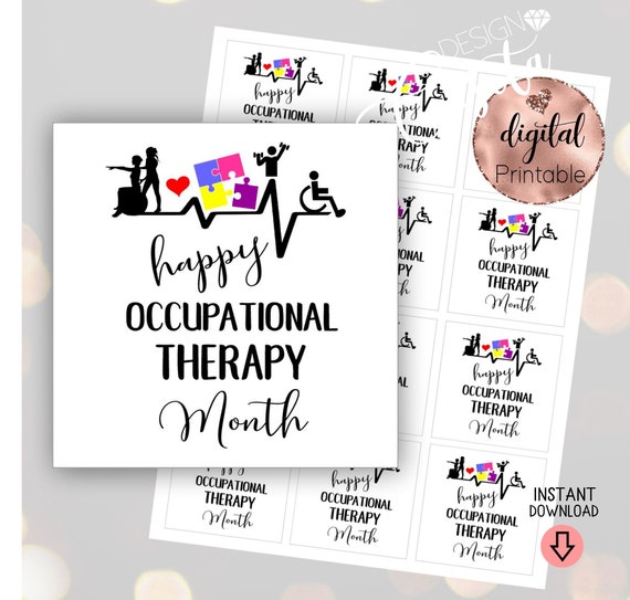 Occupational Therapy Month OT Printable Favor Gift Tagot | Etsy