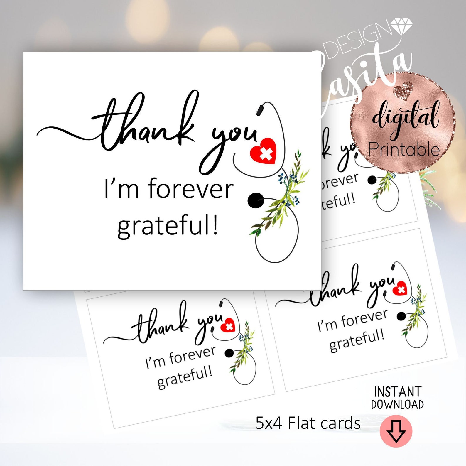 Medical Thank You Card Printable Digital Downloadclinical - Etsy