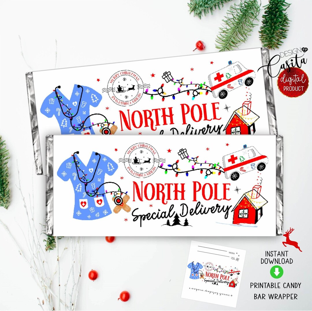 Medical Christmas Printable Candy Bar Wrapper,north Pole Special ...