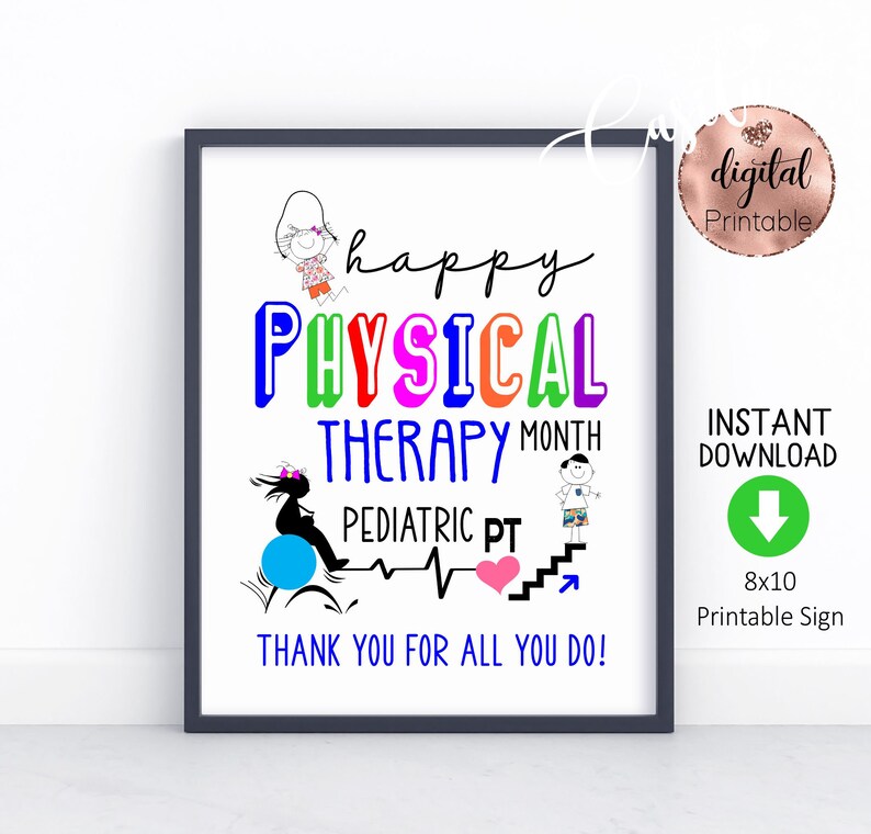 Physical Therapy Month Pediatric Printable 8x10 Party Signpt - Etsy