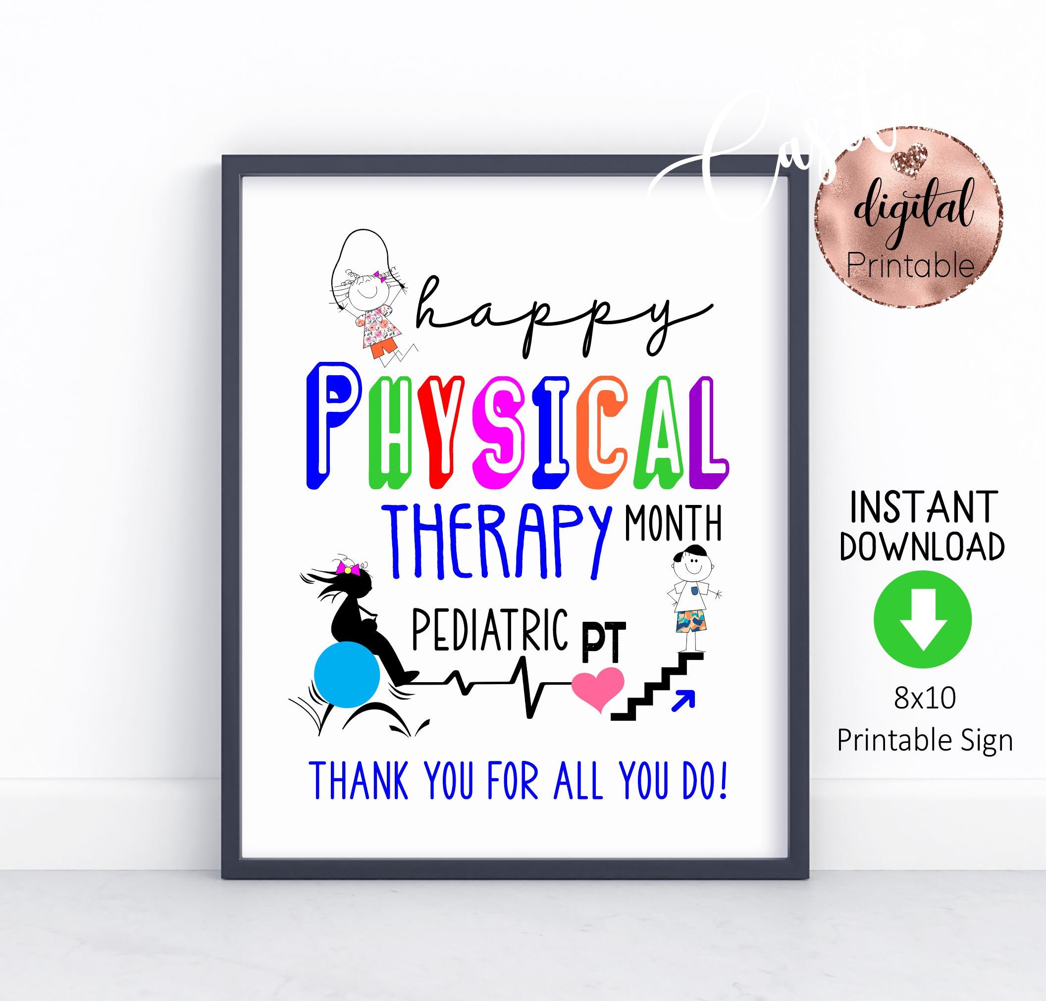 Physical Therapy Month Pediatric Printable 8x10 Party Signpt - Etsy