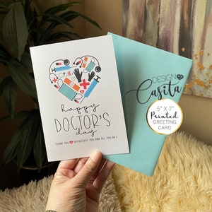 Doctor's Day and Medical Thank You Printed Physical 5x7 Folded Greeting ...
