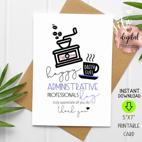 Printable Administrative Professionals Day Card Instant - Etsy