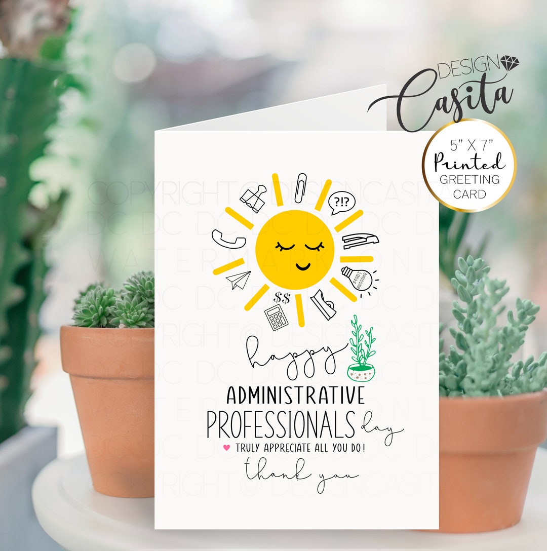 Happy Administrative Professionals Day Printed Physical 5x7 Folded ...