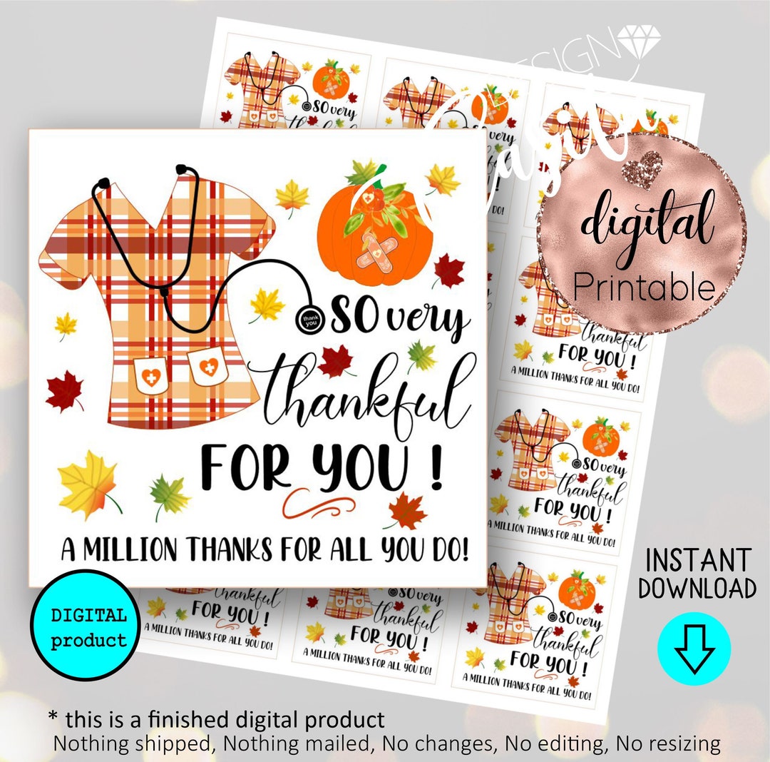 Medical Thankful for You Plaid Printable Gift Tag,lumber Jack ...