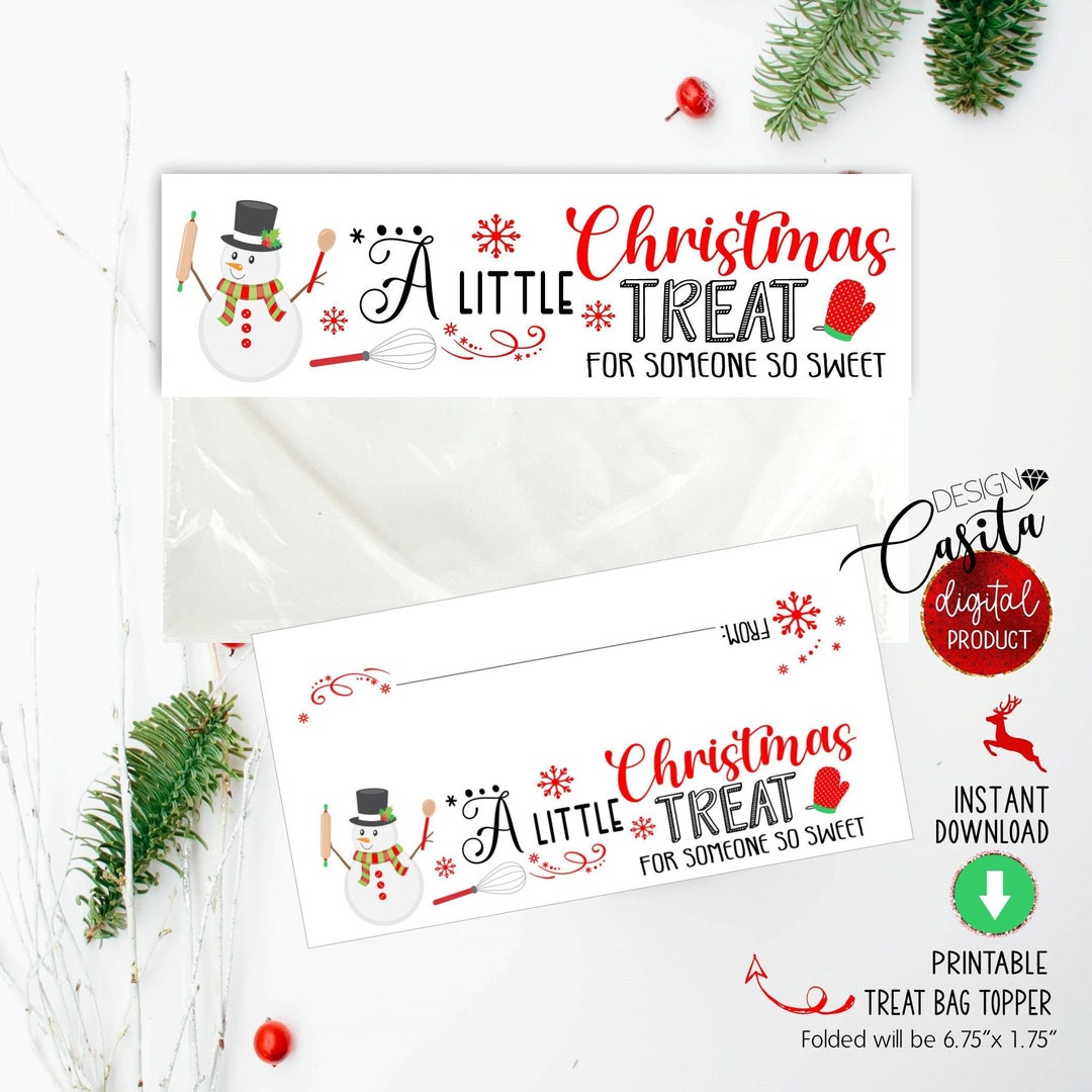 Christmas Bag Topper Printable Tag,a Little Christmas Treat for Someone ...