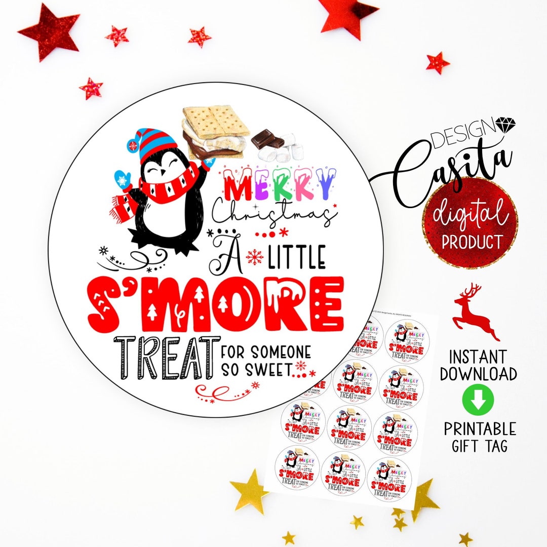 Smore Merry Christmas Printable Gift Tag 2.5penguin - Etsy