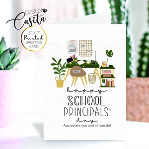 School Principals' Day Office Desk Printed Physical 5x7 Folded Greeting ...