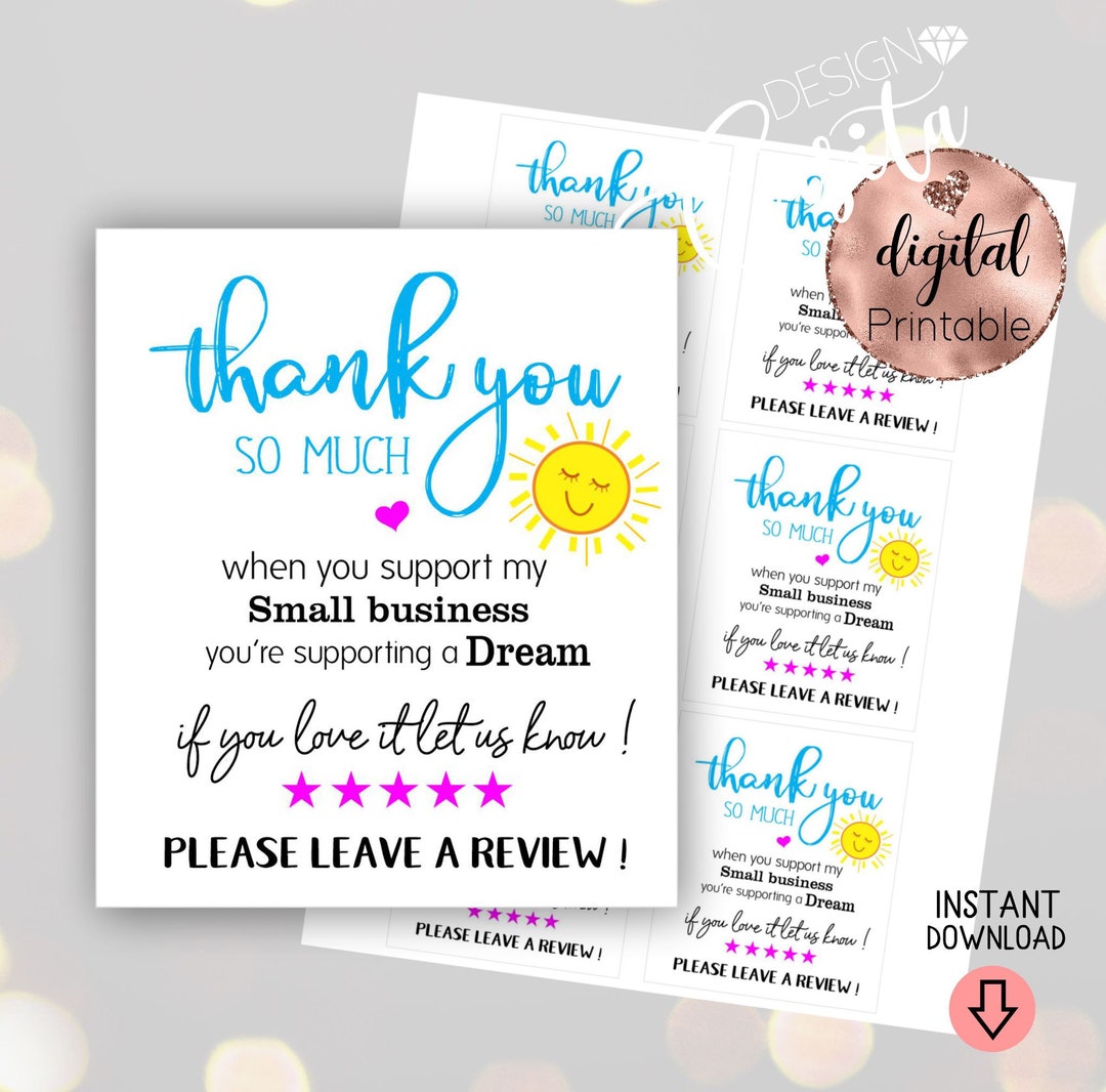 Small Business Review Printable Card,customer Feedback,business Order ...