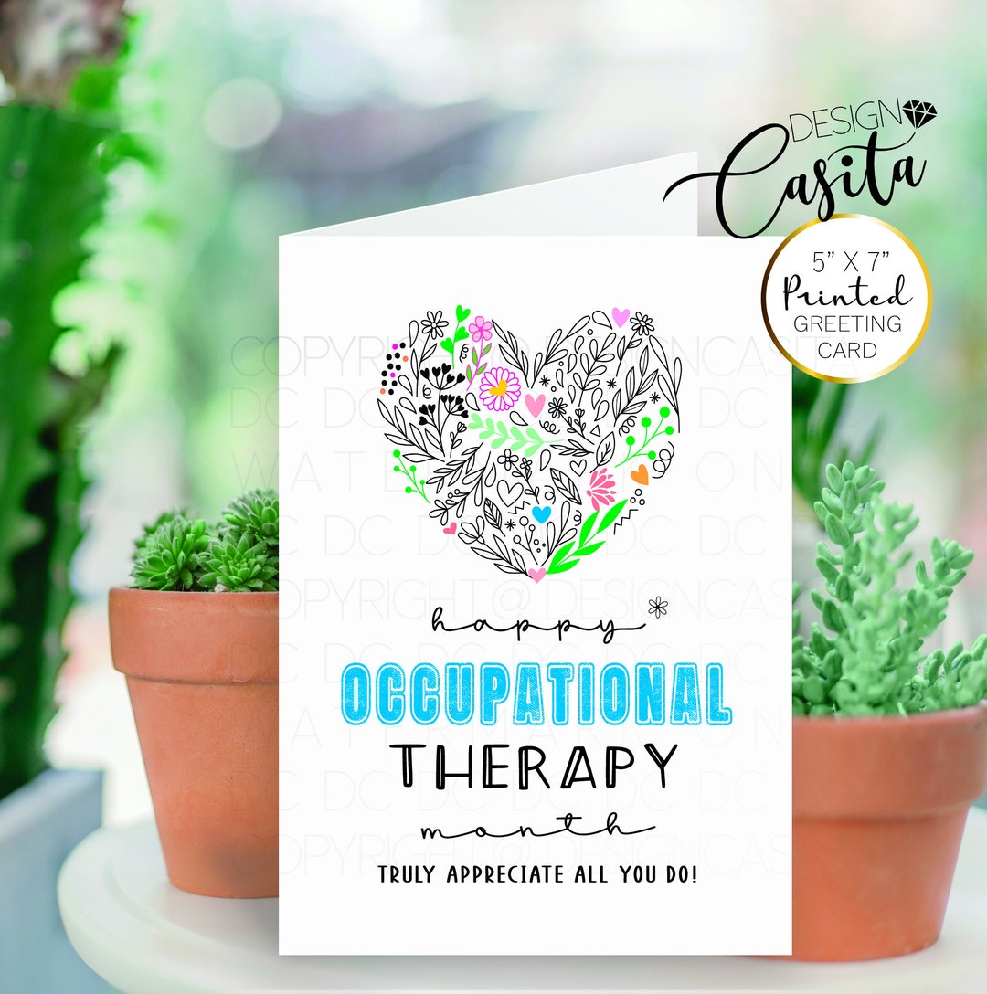 Occupational Therapy Month Printed Physical 5x7 Folded Greeting Card ...