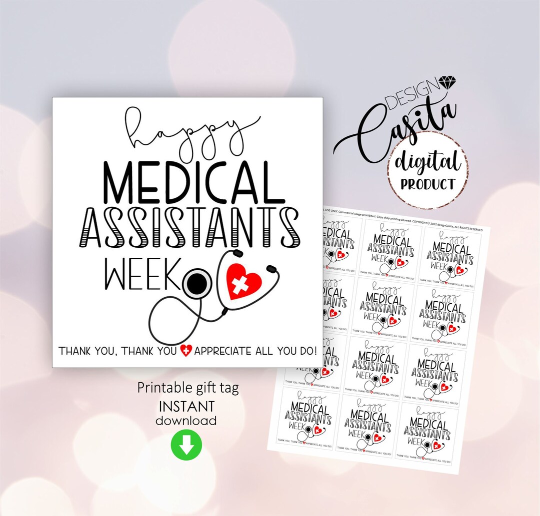 Medical Assistants Week Printable Favor Gift Tag,coffee Cup of ...