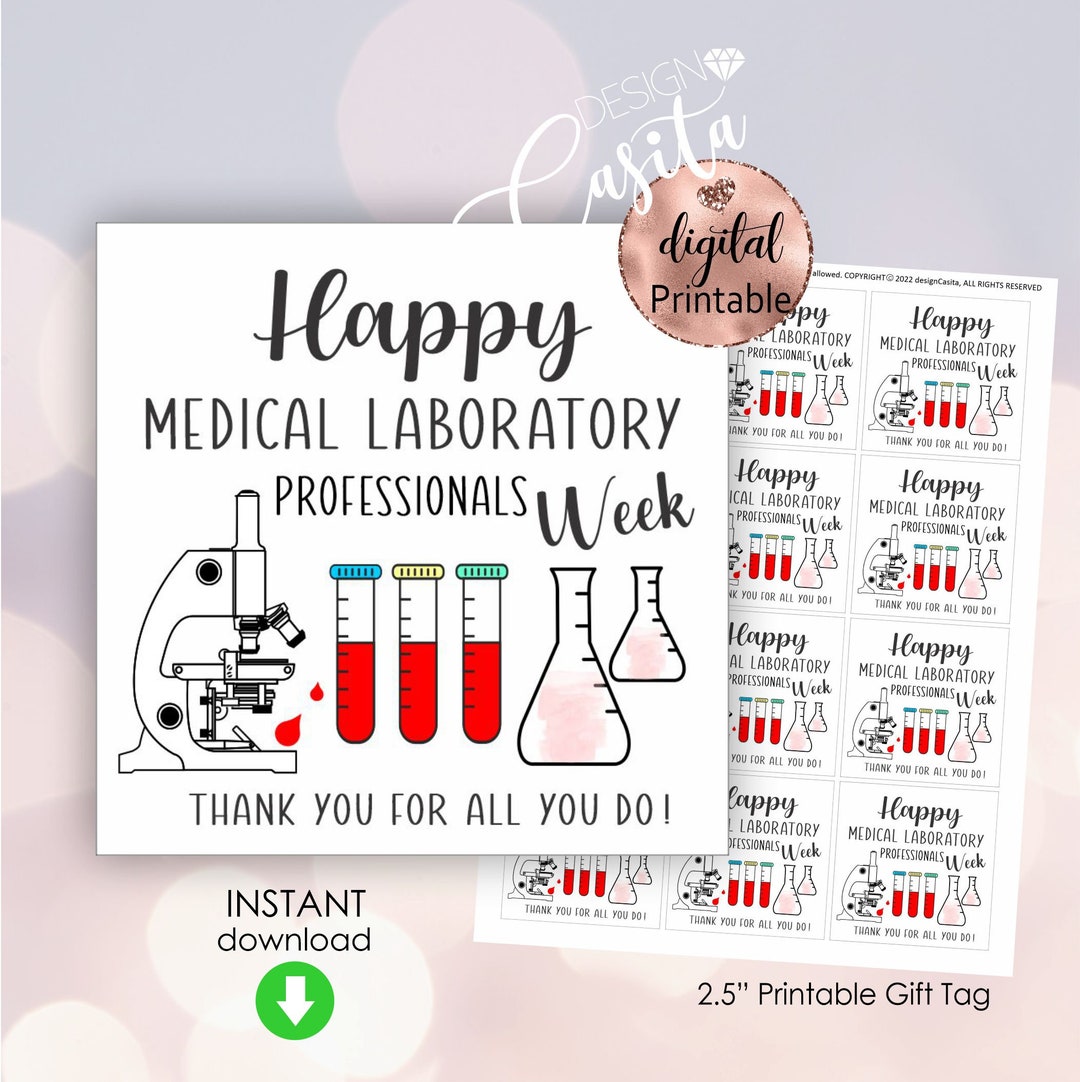 Happy Medical Laboratory Professionals Week Printable Favor Gift Tag ...