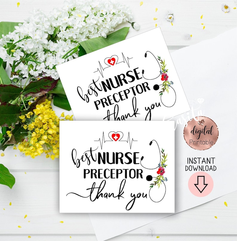 Nurse Preceptor Thank You Printable Flat Cardsnurse Week | Etsy