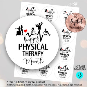Happy Physical Therapy Month Printable Round Tag 2.5PT Thank - Etsy