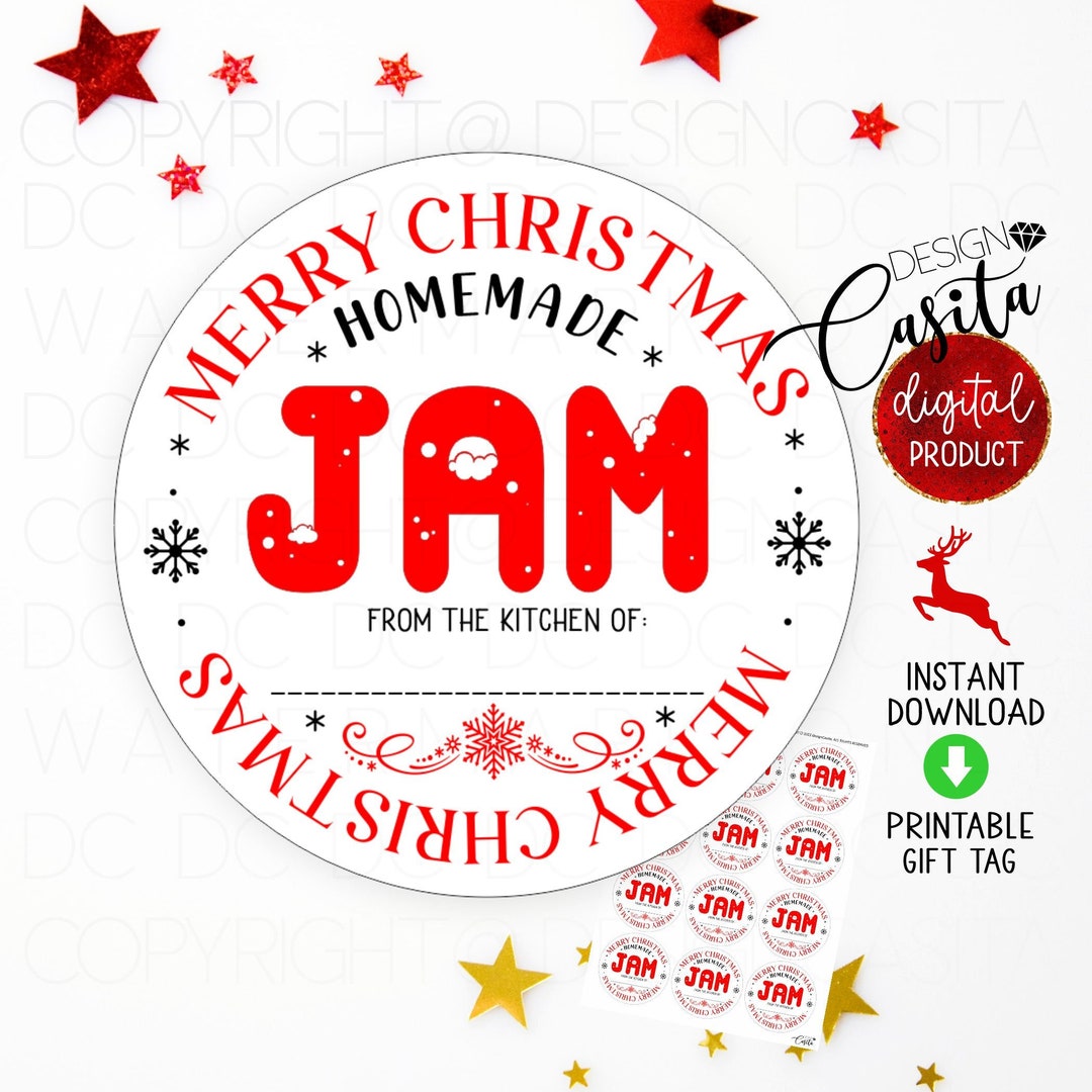 Jam Christmas Circle 2.5 Printable Gift Tag Label,merry Christmas ...