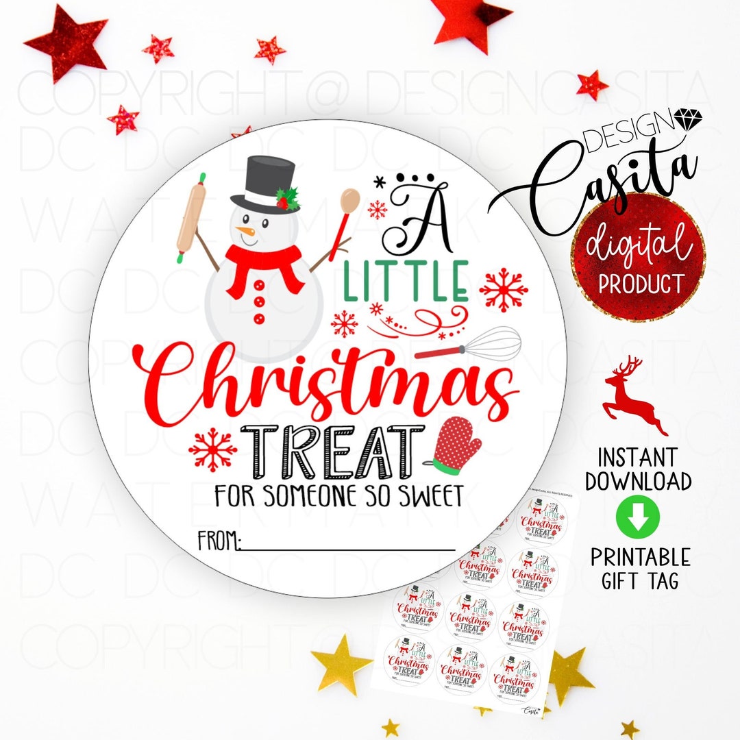 Christmas Treat Circle 2.5 Printable Gift Tag,for Someone so Sweet ...