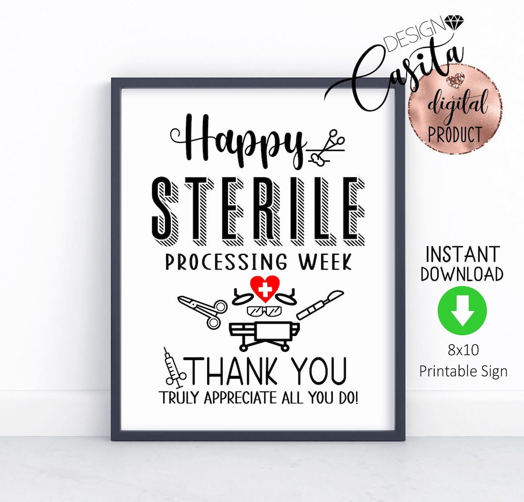 Sterile Processing Week Printable 8x10 Party Sign,spd Week Appreciation ...
