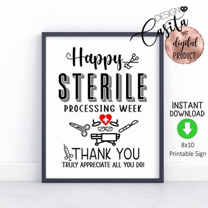 Sterile Processing Week Printable 8x10 Party Sign,spd Week Appreciation ...