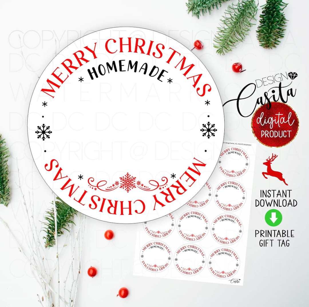 Blank Labels Christmas Printable Gift Tag Label,jar Labels 2.5 Circle ...