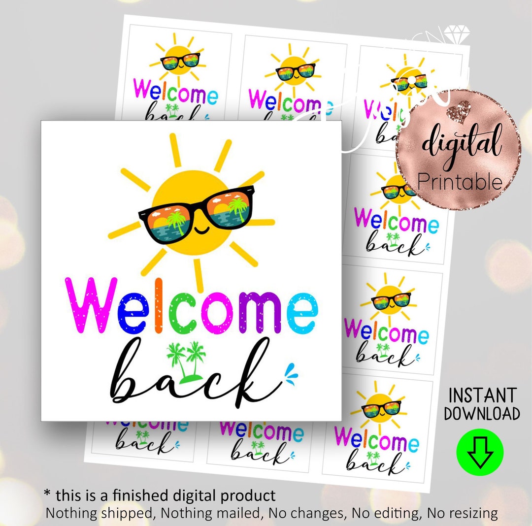 Welcome Back Printable 2.5 Square Gift Tag,back to School Tag,teacher ...