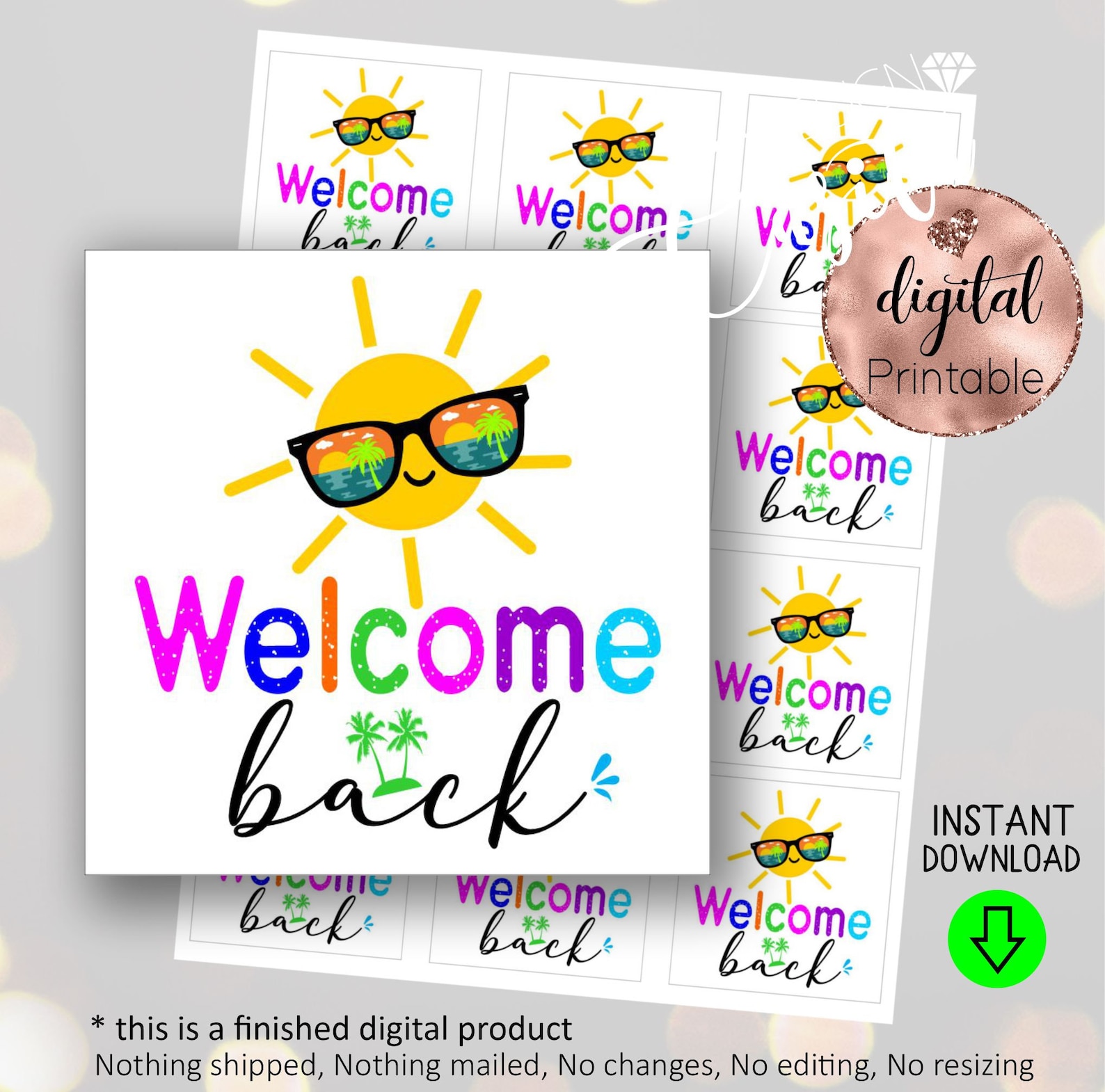 Welcome Back Printable 2.5 Square Gift Tagback to School - Etsy