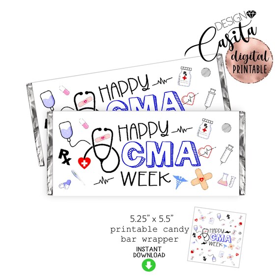 CMA Week Printable Candy Bar Wrapper Medical Assistant Week | Etsy