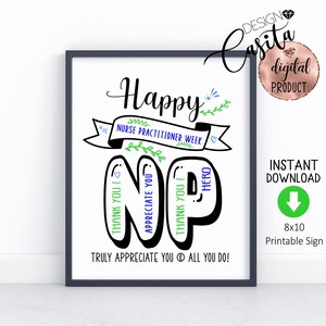 Nurse Practitioner Week Printable 8x10 Party Sign, NP Banner ...
