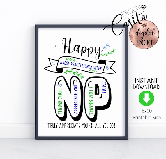 Nurse Practitioner Week Printable 8x10 Party Sign NP Banner - Etsy