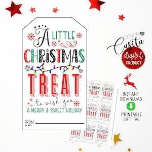 Christmas Treat Printable Gift Tag,sweet Holiday Wishes,staff ...