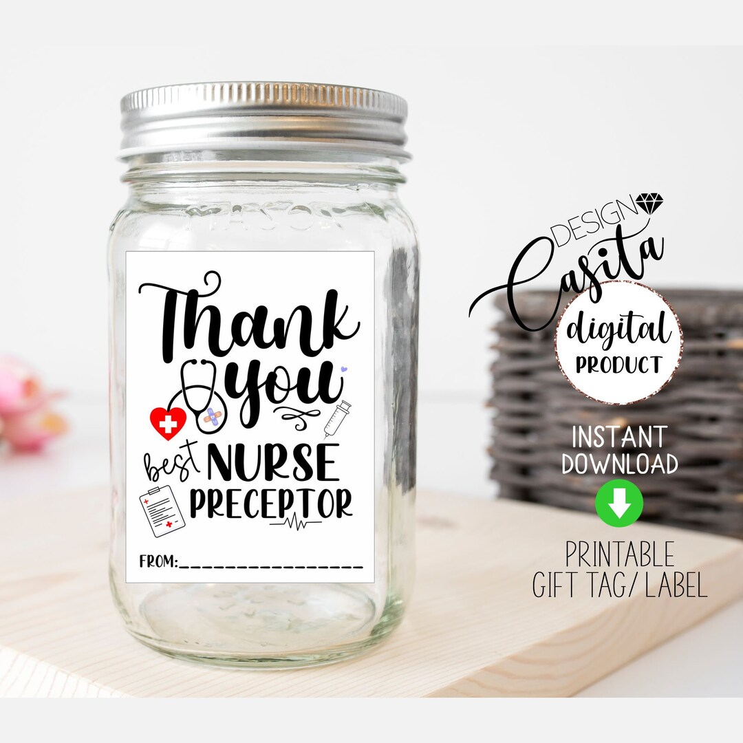 Medical Thank You Preceptor Printable Gift Tag Label - Etsy