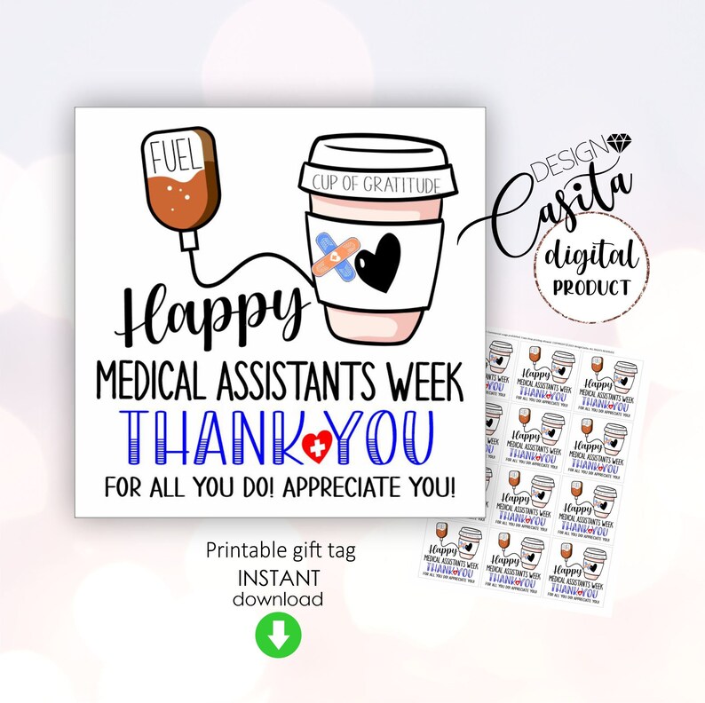 Medical Assistants Week Printable Favor Gift Tag,funny Fuel Coffee Cup ...