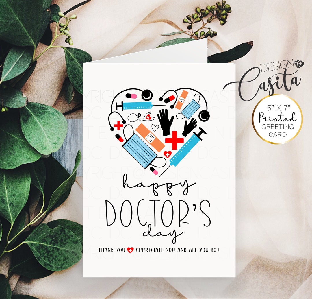 Doctor's Day and Medical Thank You Printed Physical 5x7 Folded Greeting ...
