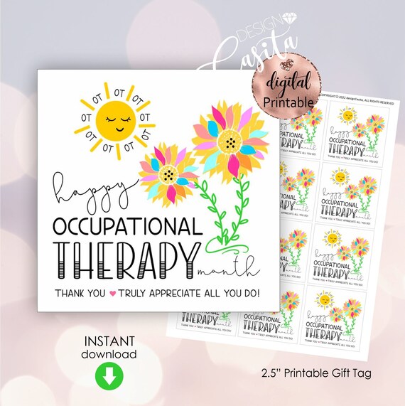 Occupational Therapy Month Printable Favor Gift Tagot | Etsy