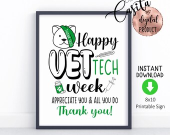 Vet Tech Party Sign - Etsy
