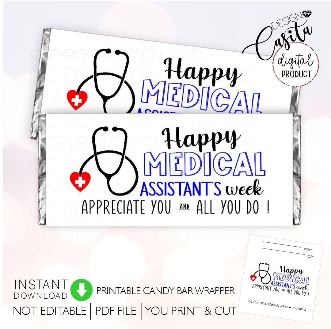 Medical Assistant Week Printable Candy Bar Wrapper, MA Appreciation ...