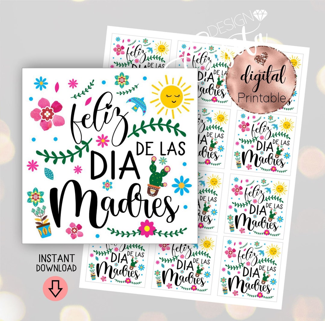 Spanish Mother's Day Feliz Dia De Las Madres Floral Printable Square ...