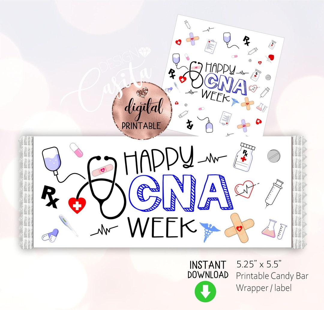 CNA Week Printable Candy Bar Wrapper, Nursing Assistant Week ...