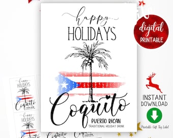 Puerto Rican Coquito Bottle Sticker - Etsy