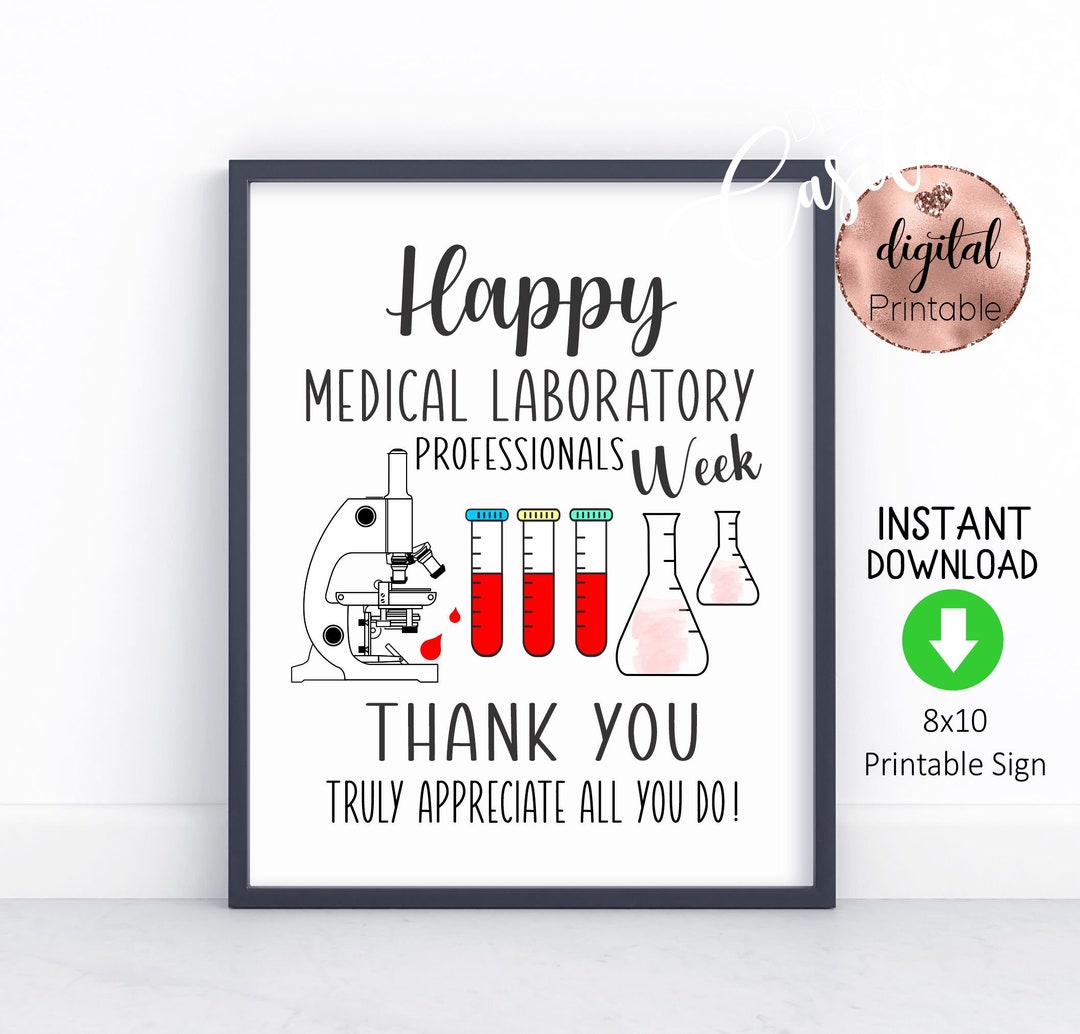 Happy Medical Laboratory Professionals Week Printable 8x10 Party Sign ...
