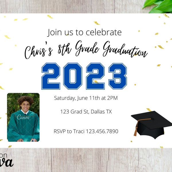 8th Grade Graduation Invitations With Photo - Etsy