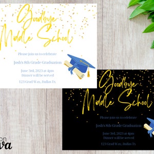 Goodbye Middle School | 8th Grade Graduation Editable Invite - Etsy