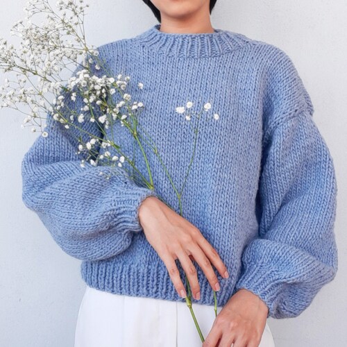 KNITTING PATTERN Easy Knit Sweater pullover Pattern - Etsy