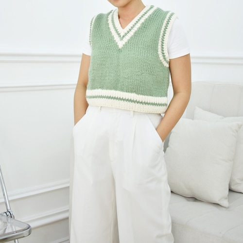 Knitting Patterns Vest Cropped Sweater Pattern Knit - Etsy