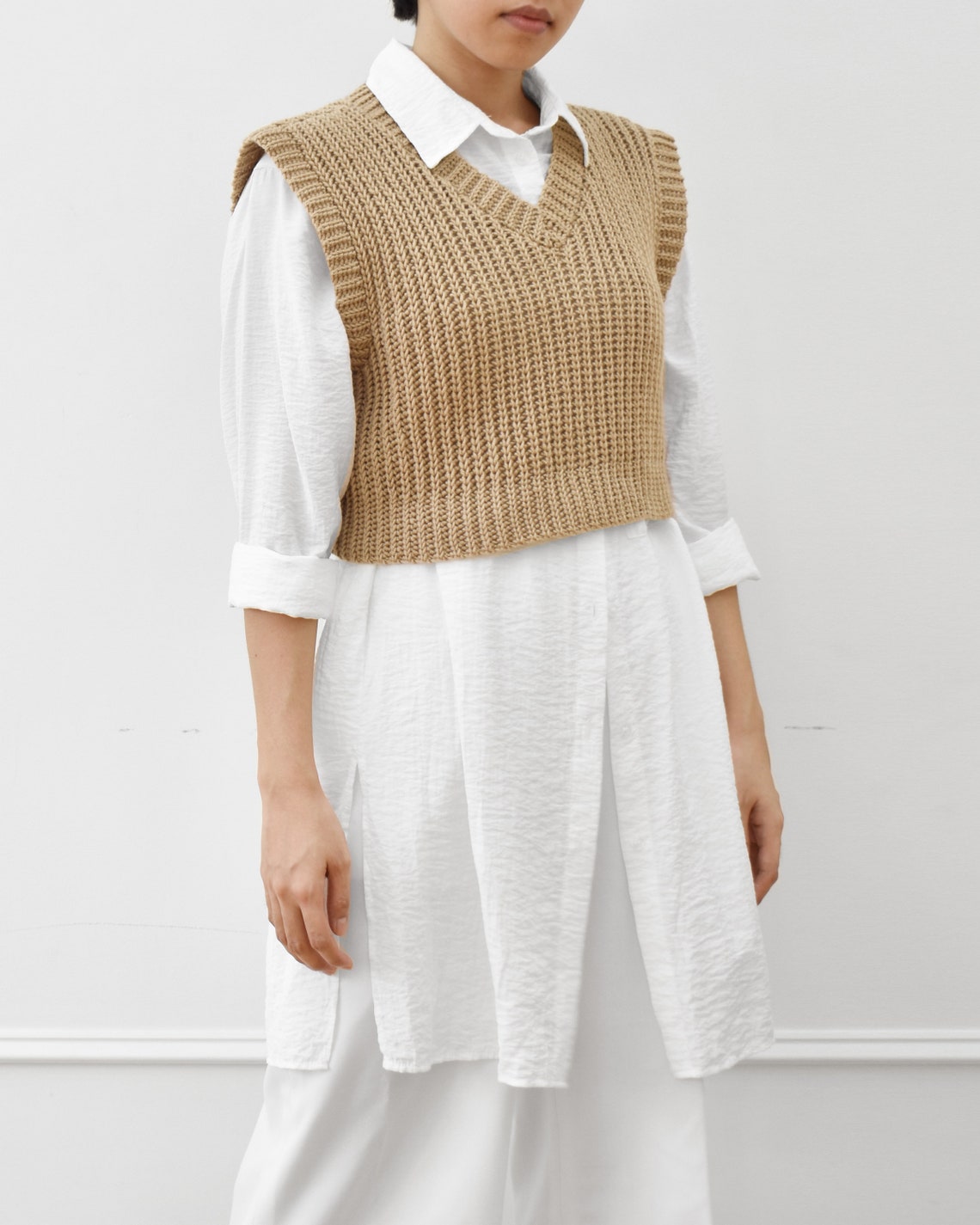 Crochet Cropped Vest Pattern Crochet Sweater Pattern Easy | Etsy