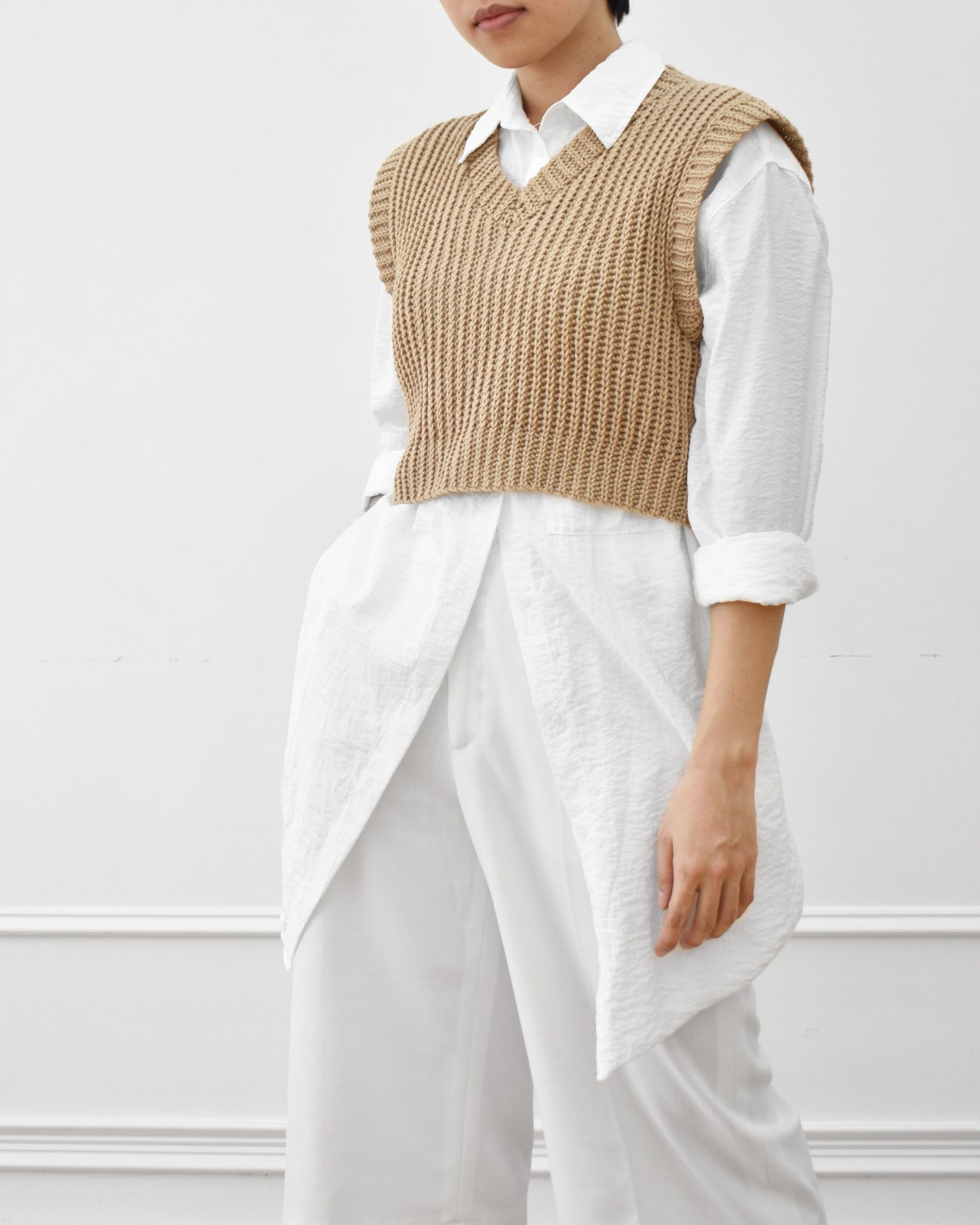 Crochet Cropped Vest Pattern Crochet Sweater Pattern Easy | Etsy