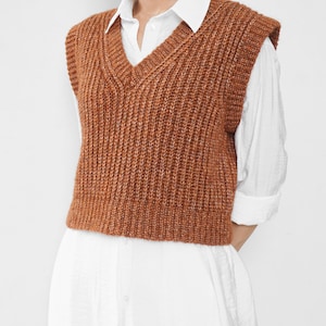 Crochet Ribbed Vest Pattern, Crochet Sweater Pattern, Easy Crochet Vest ...